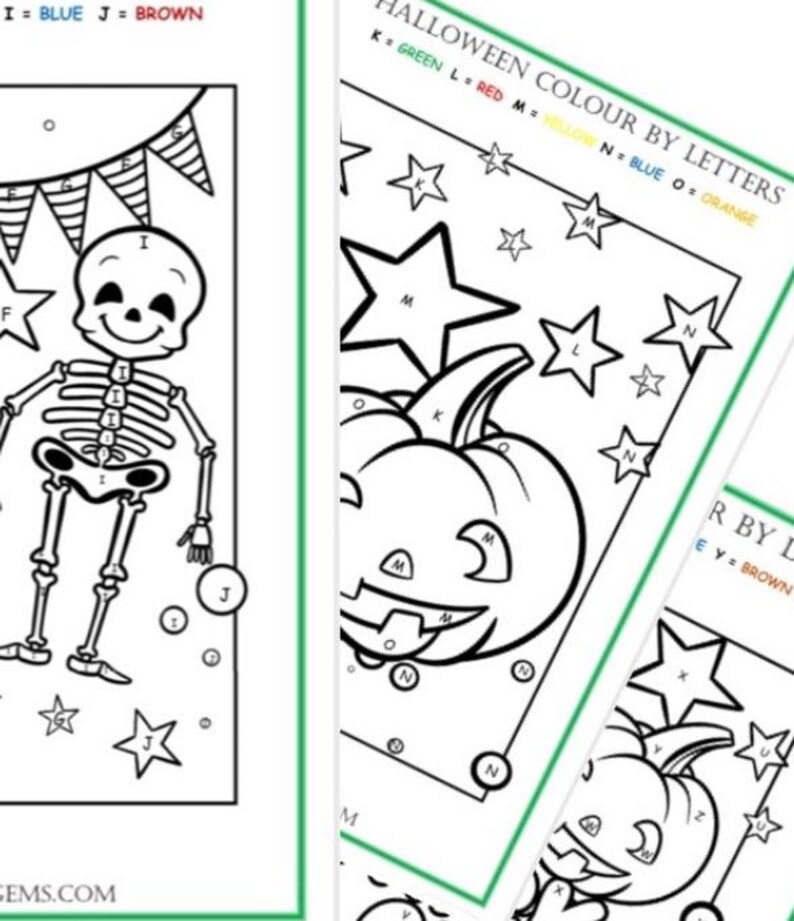 Halloween Color by Letter Printable – Kids Alphabet Activity (digital ...
