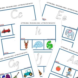 Alphabet Peg Board- Letter/picture Match-learn to Read-educational ...