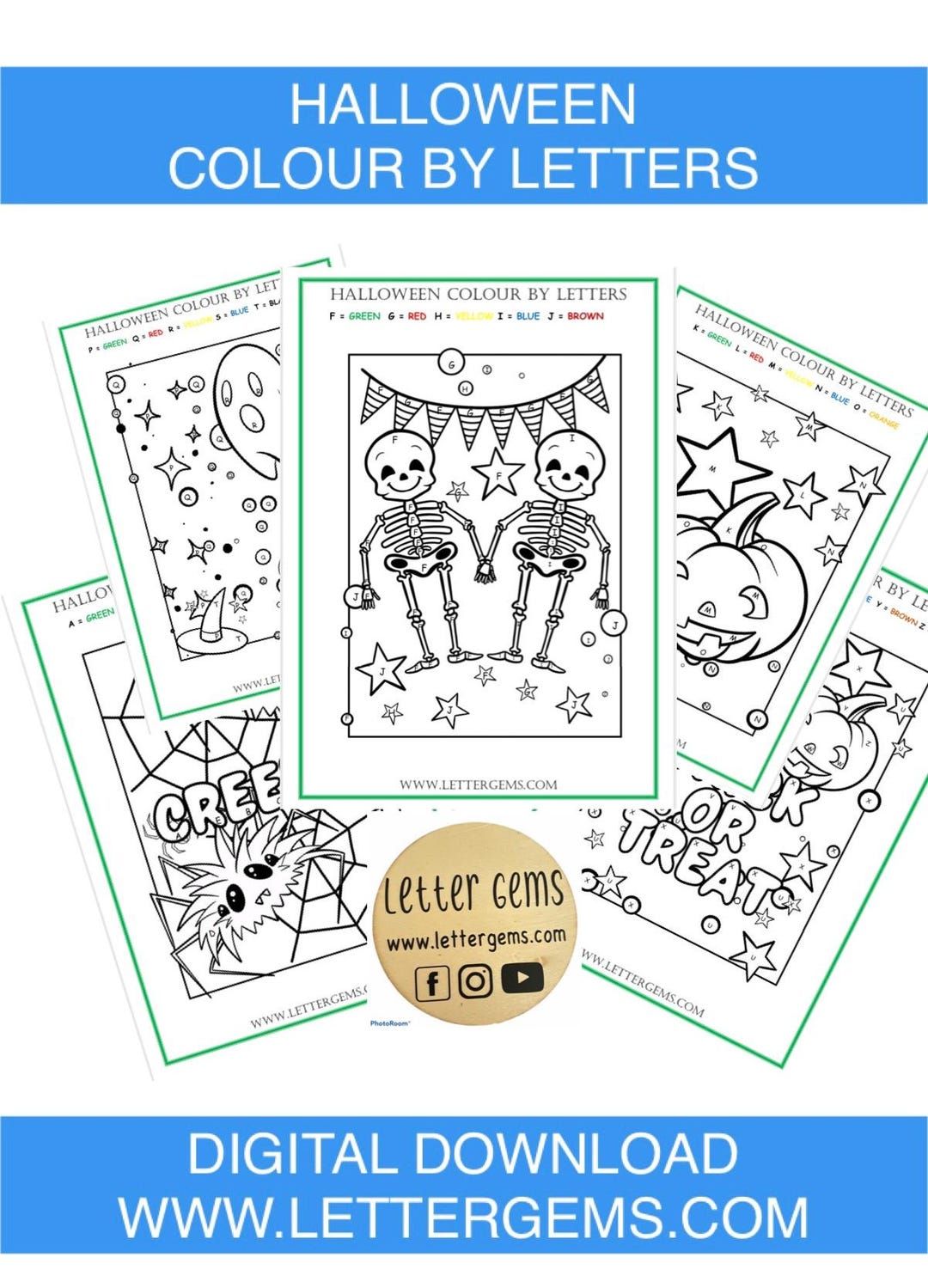 Halloween Color by Letter Printable – Kids Alphabet Activity (digital ...