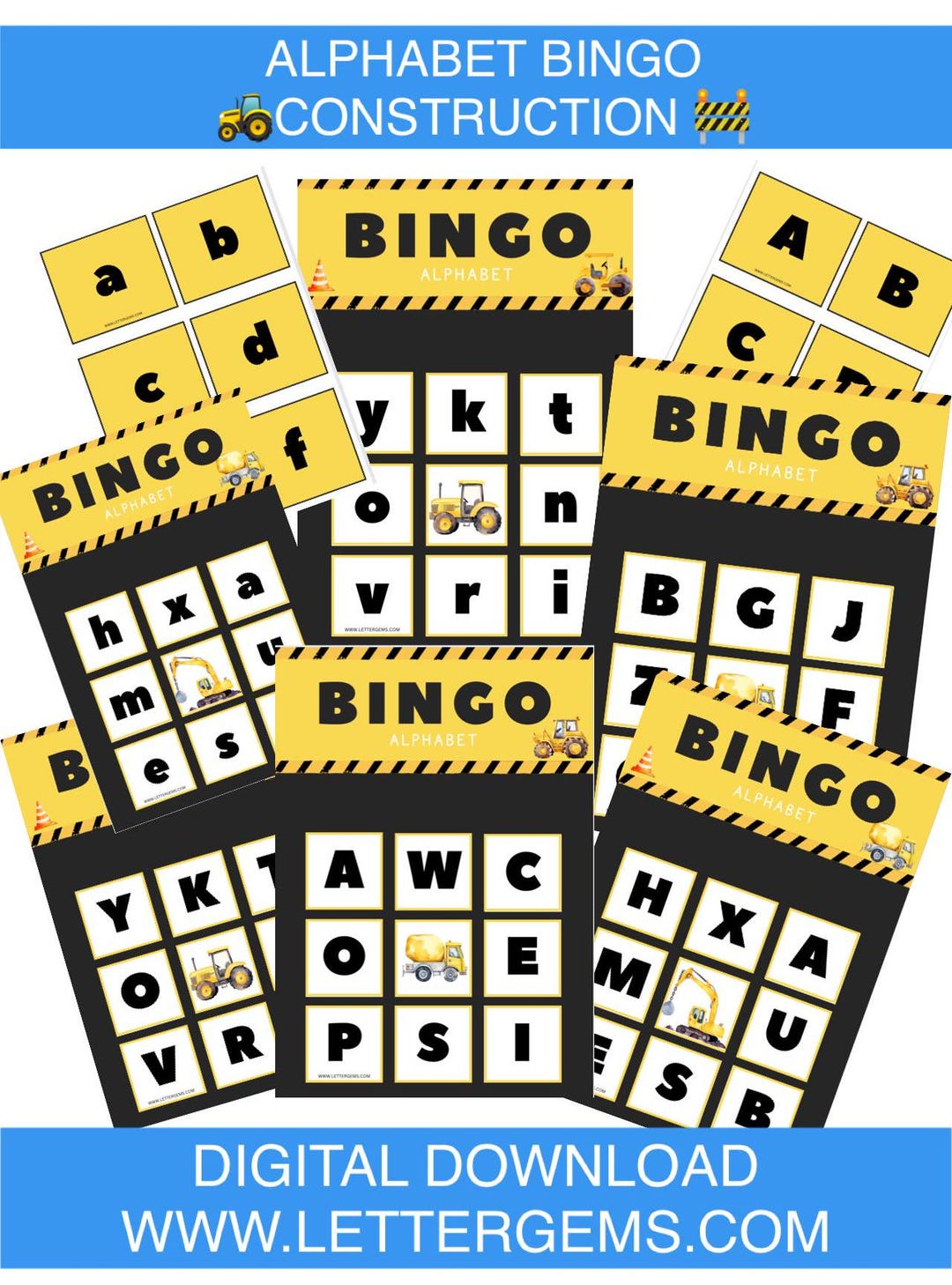 Alphabet Bingo, ABC Bingo, Learning ABC, Printable Alphabet Bingo ...
