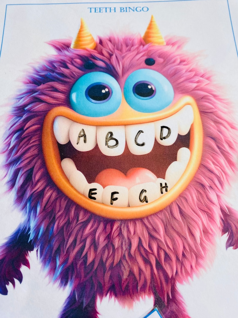 Monster Teeth Alphabet Bingo Dental Health Phonics Alphabet Game - Etsy