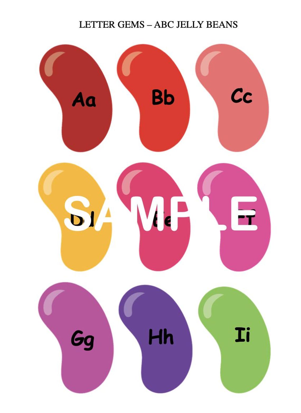 Printable Alphabet Jelly Bean, Candy Land Alphabet, Alphabet Template ...
