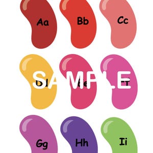 Printable Alphabet Jelly Bean, Candy Land Alphabet, Alphabet Template ...