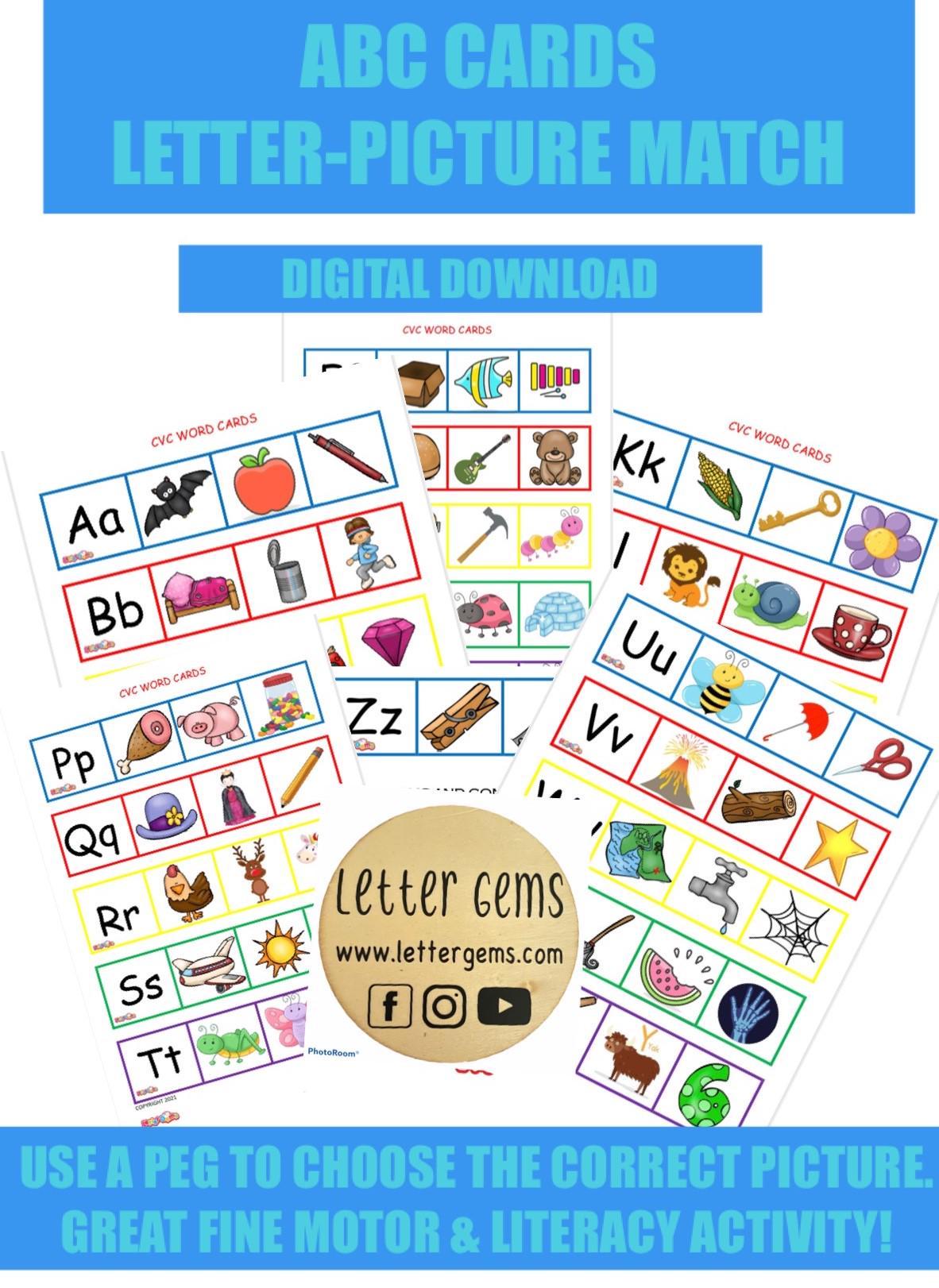 Phonics Matching Cards – Alphabet Sounds, Learning to Read (digital ...