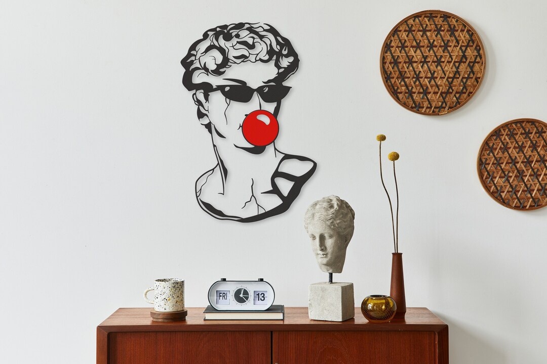 Midcentury David Wall Art, Metal Wall Decor, Quirky Wall Art ...