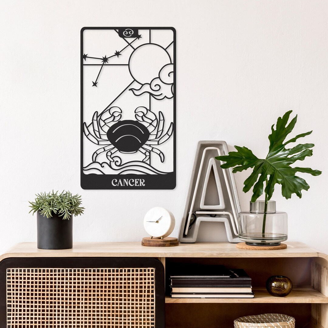 Zodiac Cancer Wall Decor, Astrology Art, Horoscope Decor, Celestial Art ...