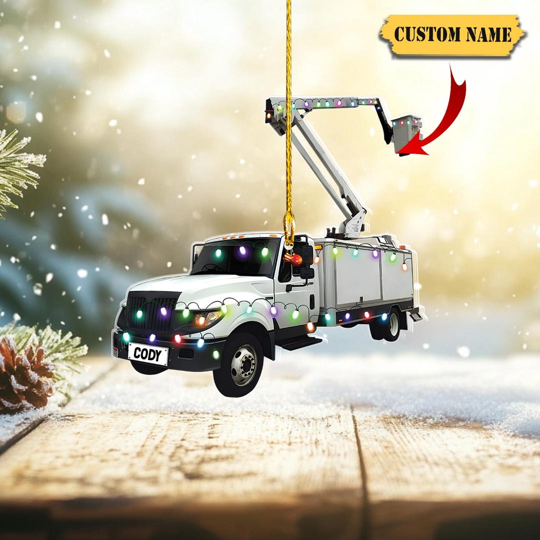 Personalized Crane Vehicles Acrylic Ornament, Heavy Equipment Operator ...