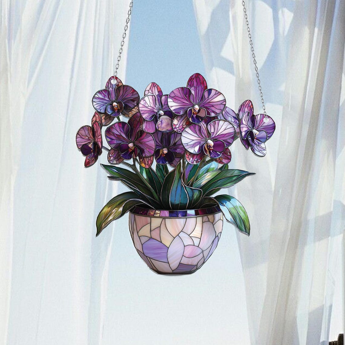 Iris Flowers Window Hanging, Iris Flowers Lovers Gift, Nature Lovers ...