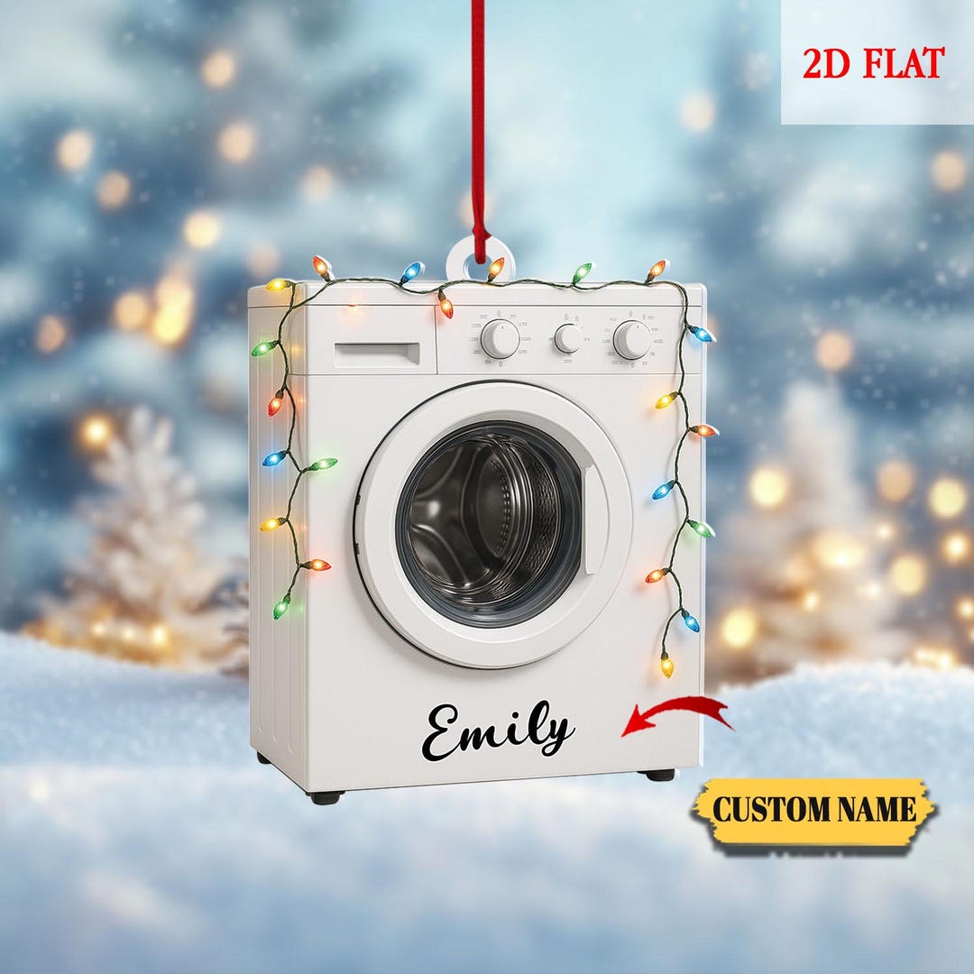 Personalized Washing Machine 2D Flat Ornament, Laundry Machine ...