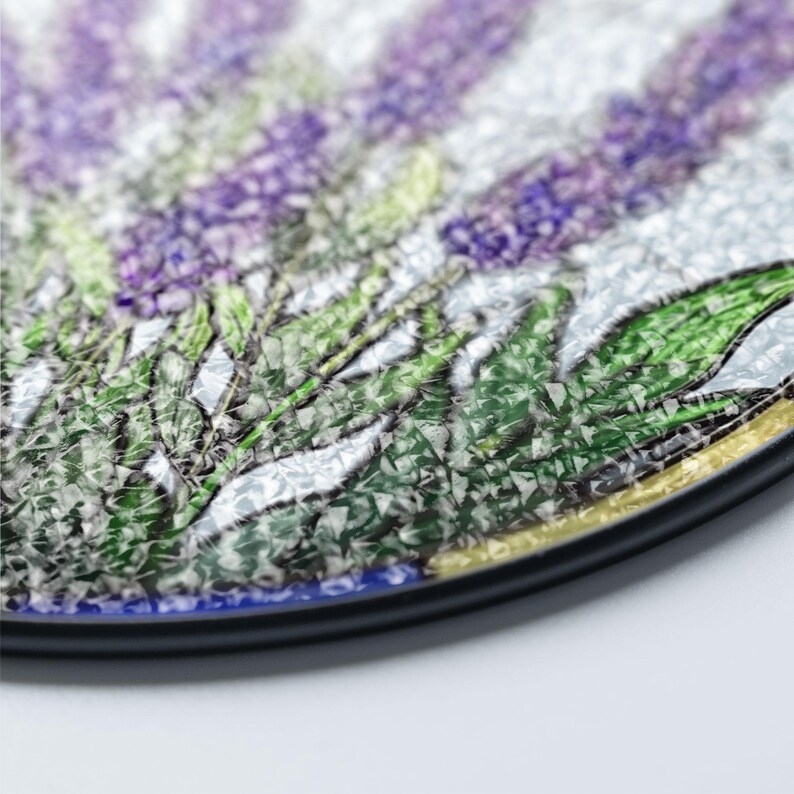 Lavender Flower Stained Glass Suncatcher, Purple Stained Glass Decor ...