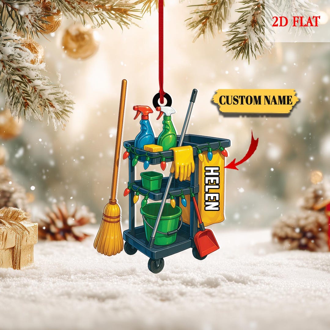 Personalized Housekeeping 2D Flat Ornament, Cleaning Service Christmas ...