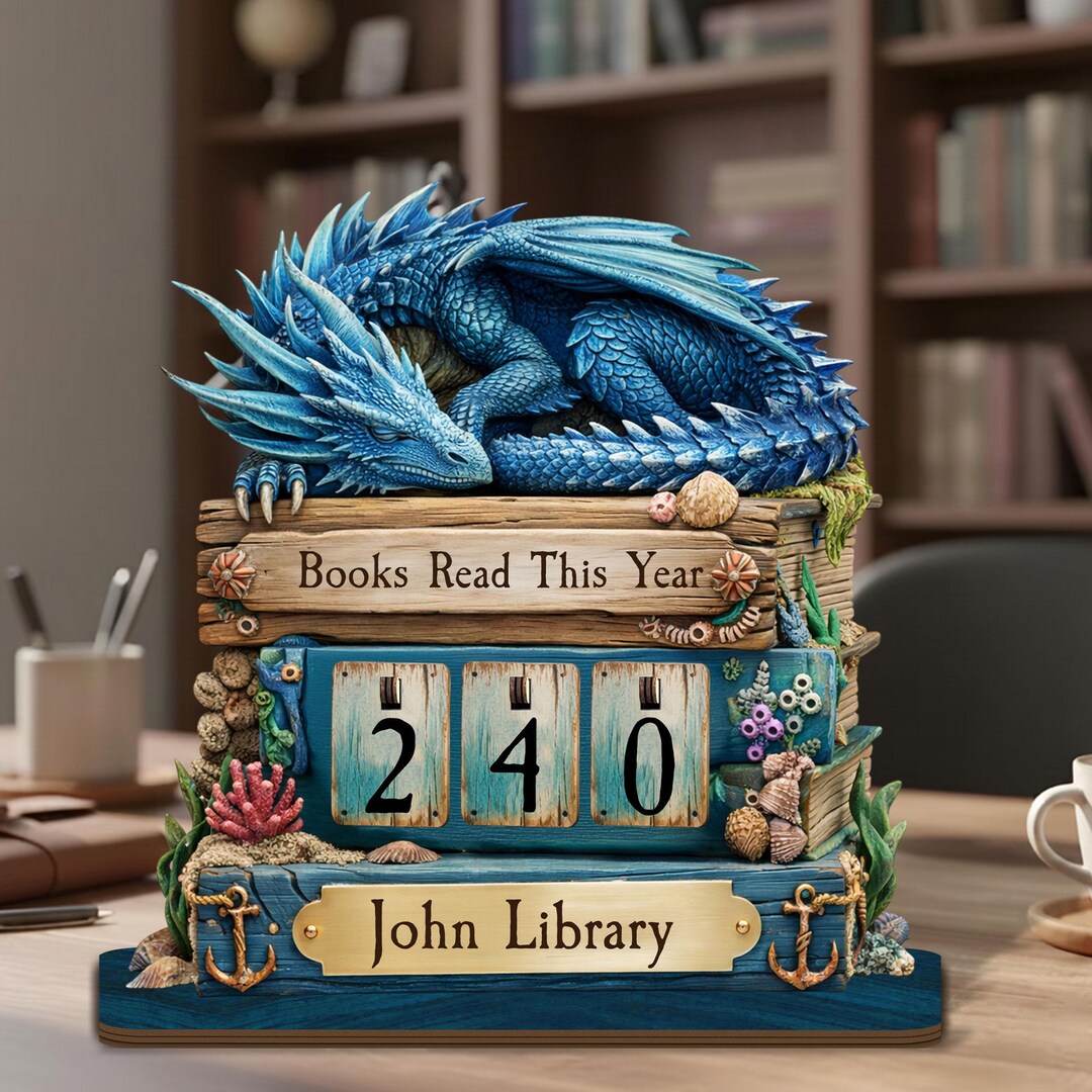 Personalized Dragon Book Tracker, Gothic Castle Reading Goal Counter ...