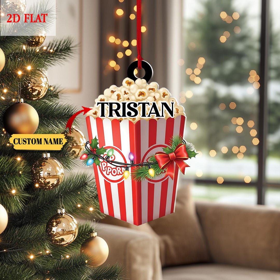 Personalized Popcorn Bucket 2d Flat Acrylic Ornament, Popcorn Bucket ...