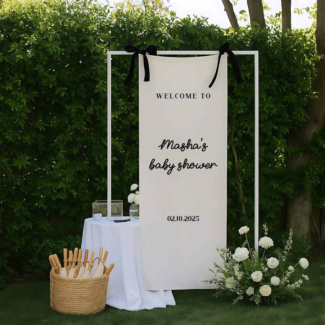 Personalized Fabric Baby Shower Sign, Custom Baby Shower Sign, Welcome ...