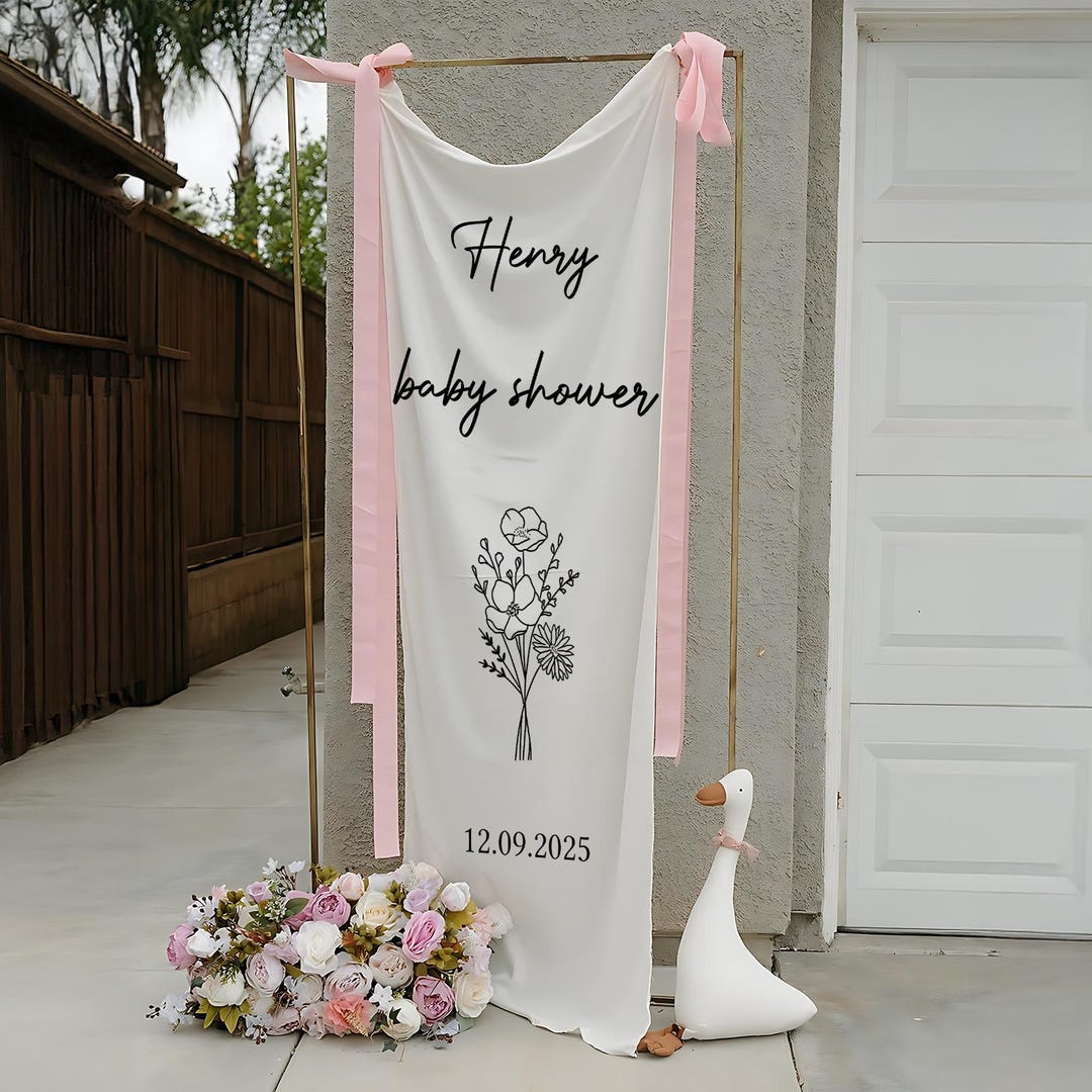 Personalized Fabric Baby Shower Sign, Custom Baby Shower Sign, Welcome ...