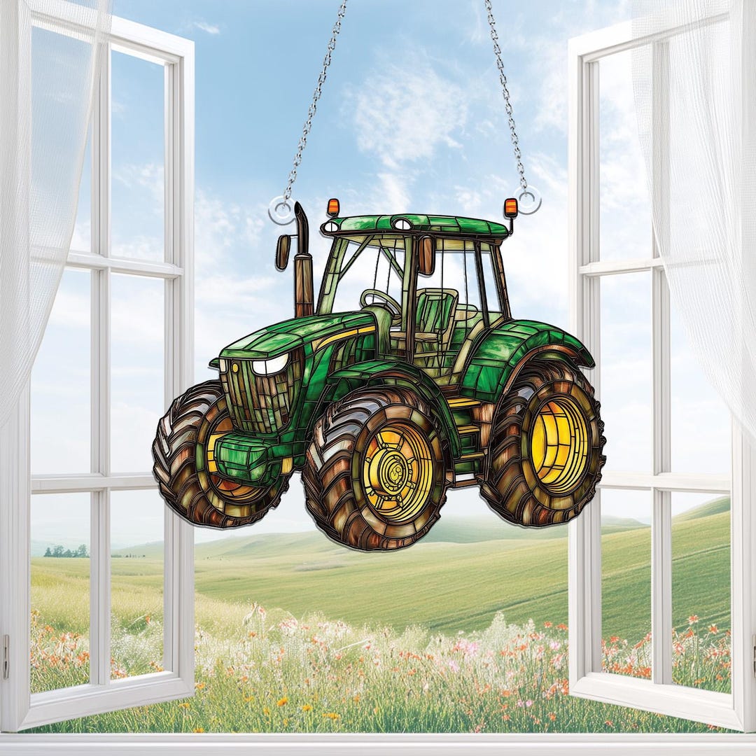 Tractor Acrylic Window Hanging, Tractor Ornament, Tractor Farmer Gift ...