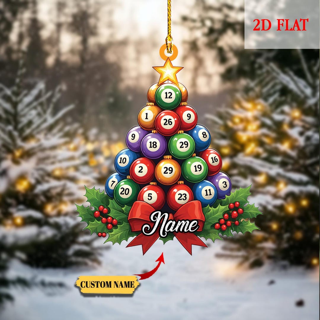 Personalized Pool Billiards 2D Flat Ornament for Lovers, Gift for ...