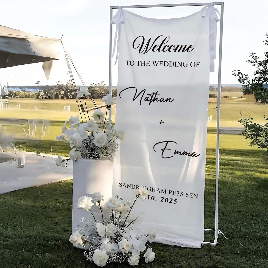 Personalized Wedding Welcome Banner, Custom Name Ceremony Sign ...