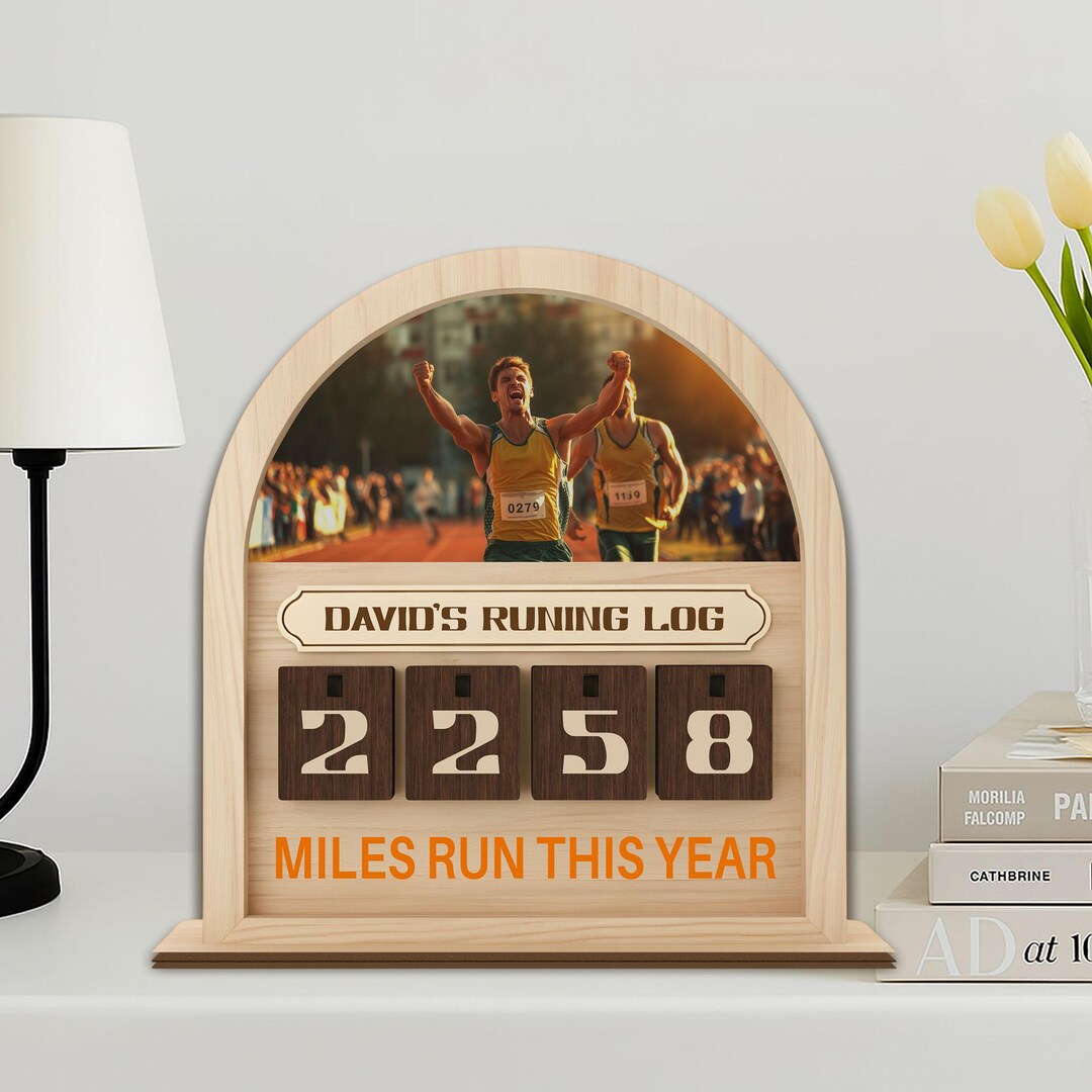 Personalized Running Log Tracker, Custom Miles Run This Year Sign ...