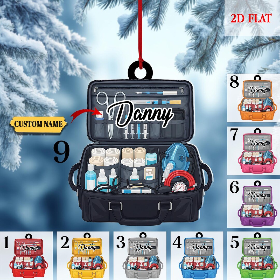 Personalized EMT Medic Bag 2d Flat Acrylic Ornament, Medical Bag ...
