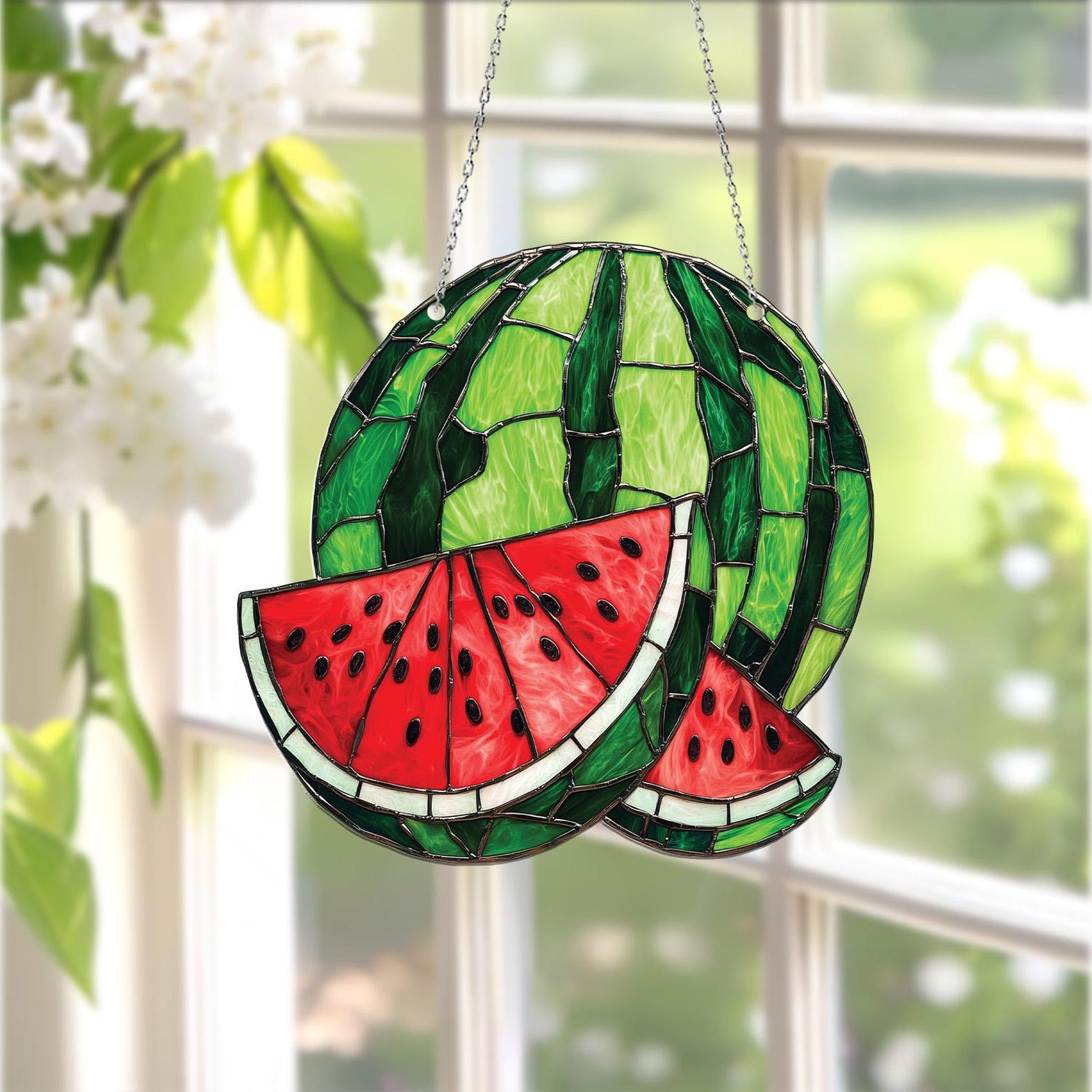 Watermelon ACRYLIC Window Hanging, Watermelon Suncatcher, Home Decor ...