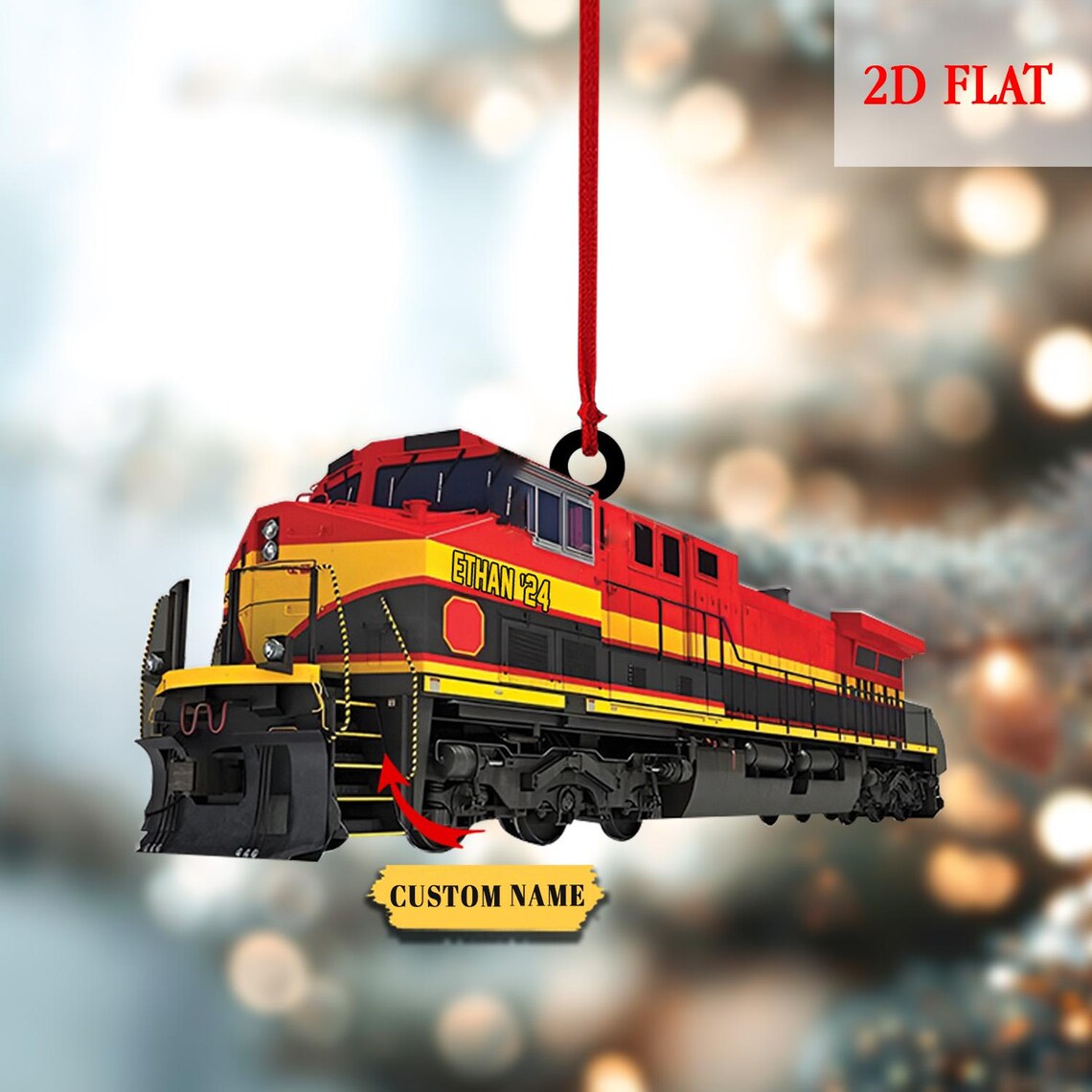 Personalized Train 2D Flat Acrylic Ornament, Railway Train Holiday ...