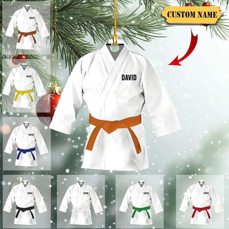Personalized Karate Christmas 2D Flat Acrylic Ornament, Karate Lovers ...