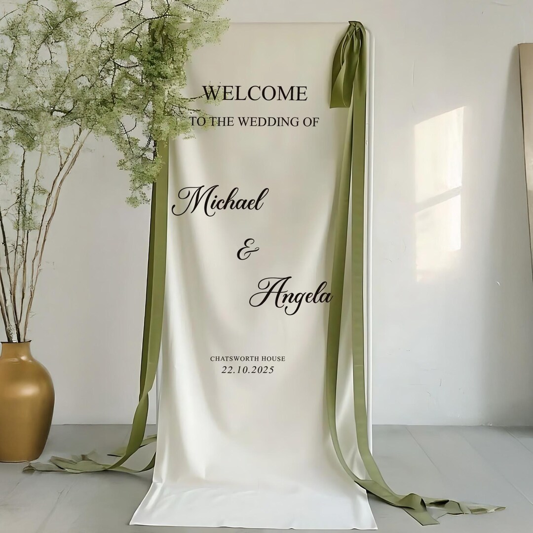 Custom Wedding Sign, Fabric Wedding Sign, Custom Wedding Ceremony ...