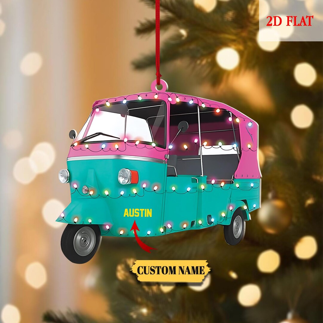 Custom Scooter Auto Rickshaw Truck 2D Flat Acrylic Ornament, Rickshaw ...