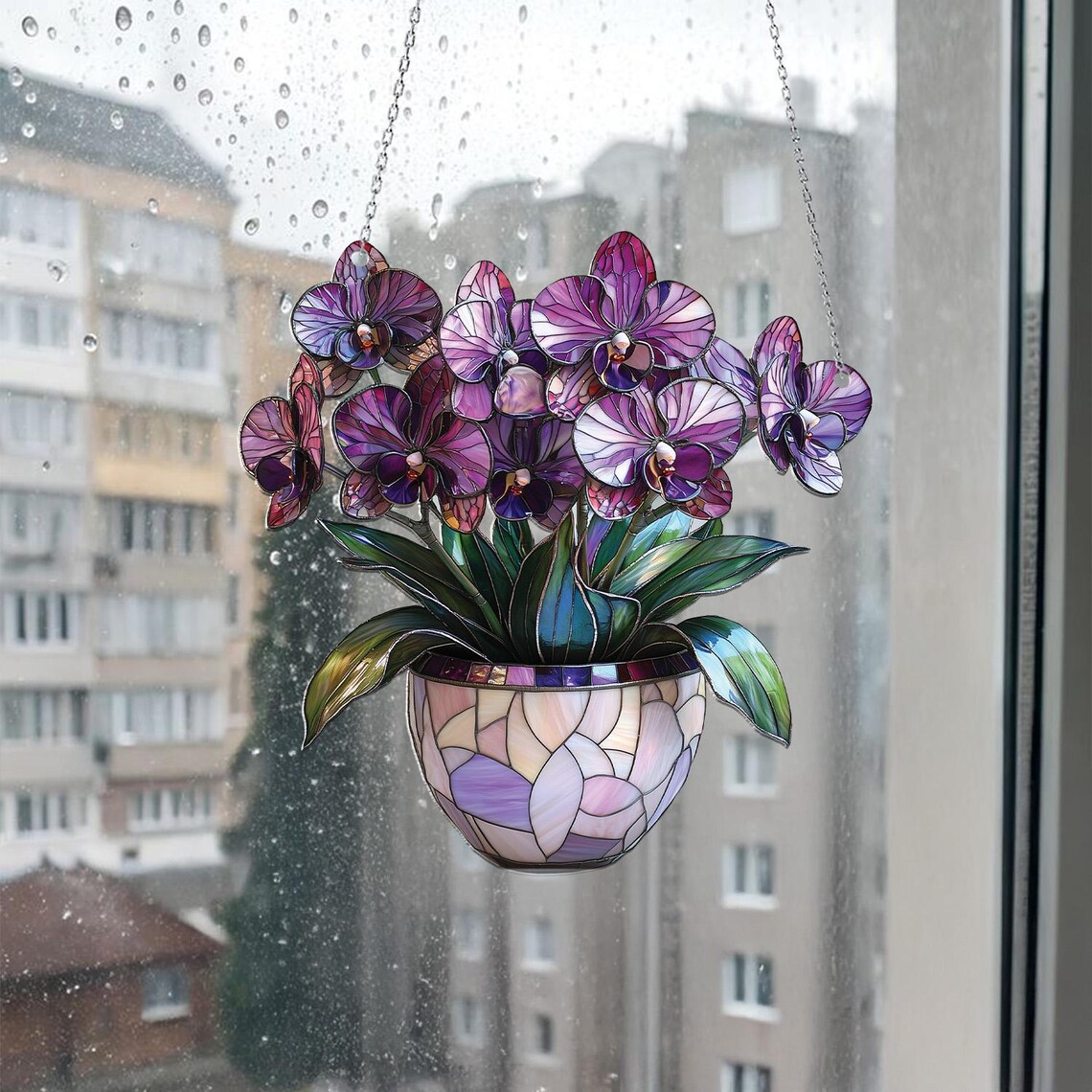 Iris Flowers Window Hanging, Iris Flowers Lovers Gift, Nature Lovers ...