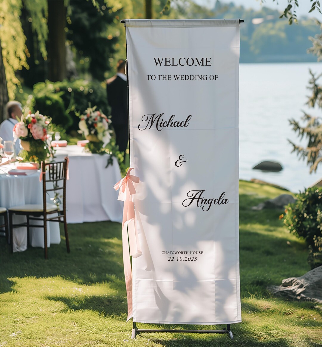 Custom Wedding Sign, Fabric Wedding Sign, Custom Wedding Ceremony ...