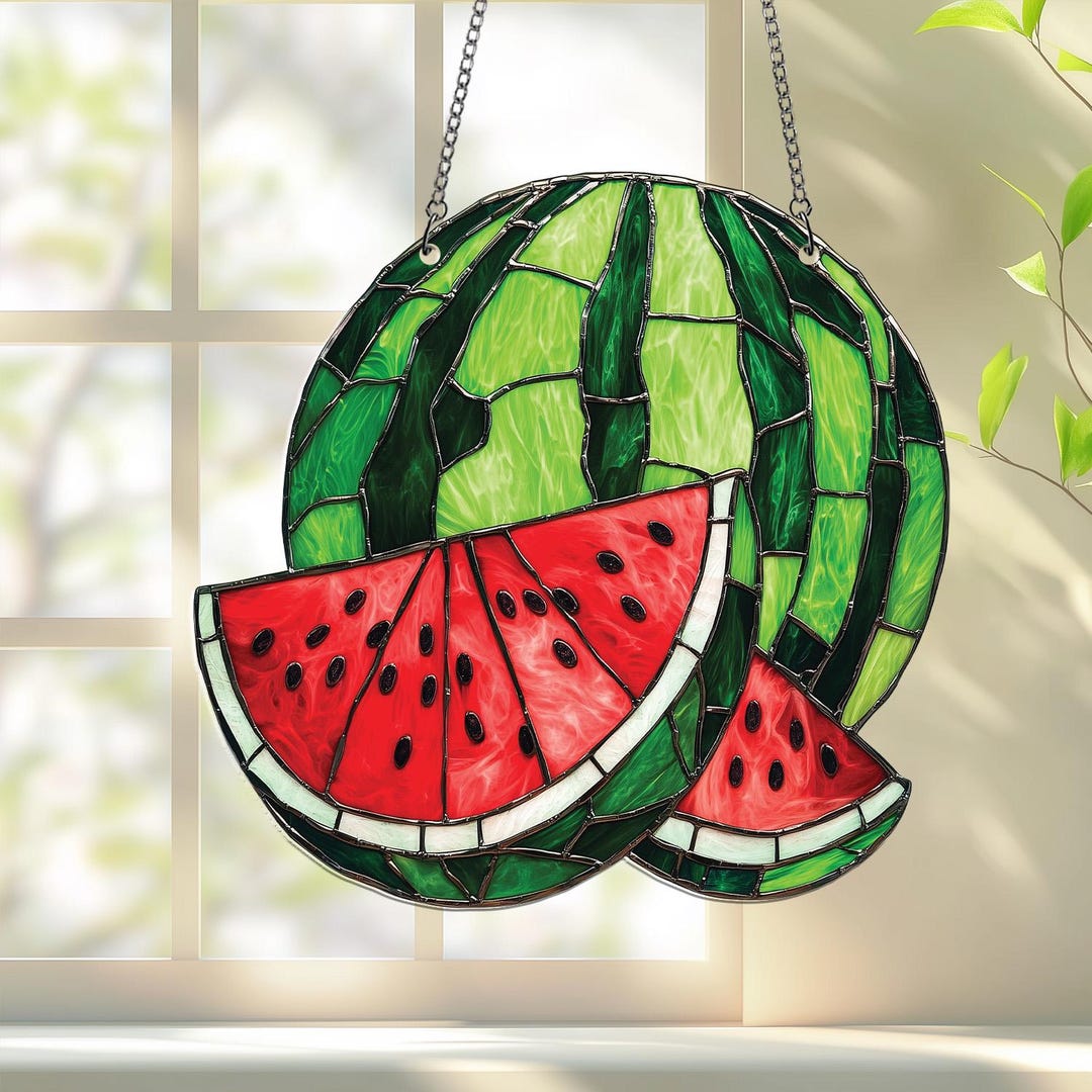Watermelon ACRYLIC Window Hanging, Watermelon Suncatcher, Home Decor ...