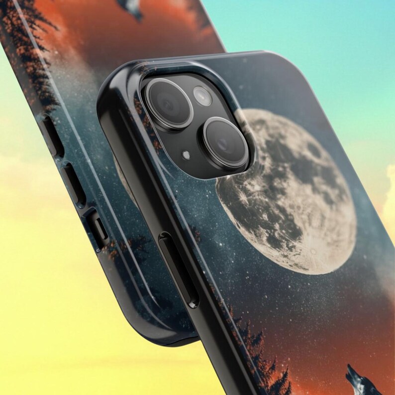 Wolf Phone Case, Wolf Howling at the Moon Phone Cover, Gift for Wolf ...