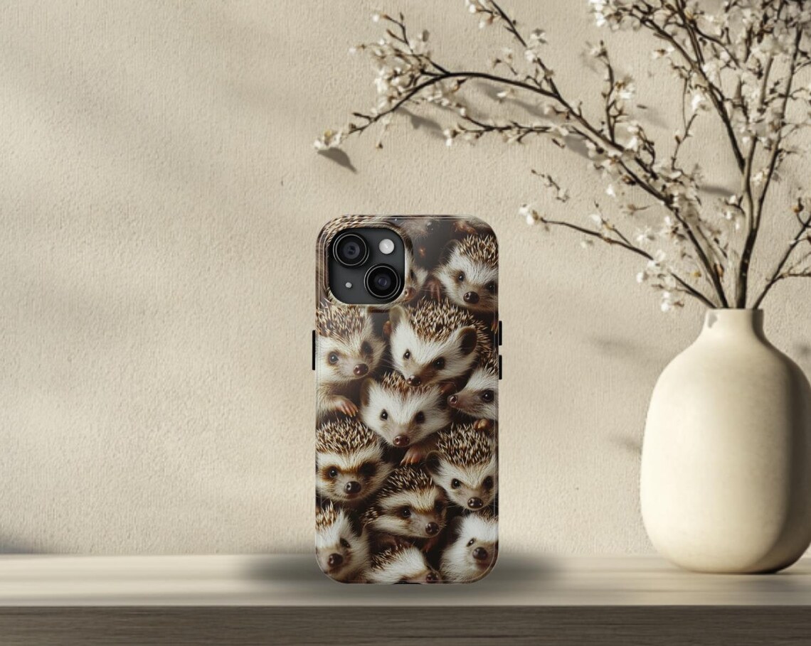 Cute Hedgehog Phone Case, Hedgehogs Phone Cover, Gift for Hedgehog ...