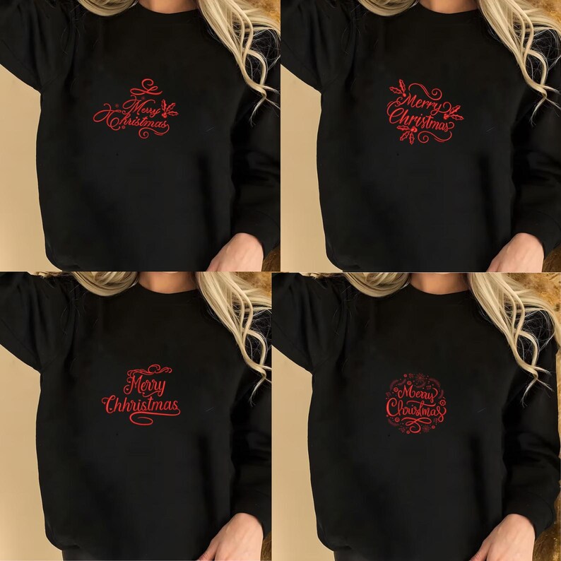 Merry Christmas Logo Embroidery Designs: Holiday Script (digital ...