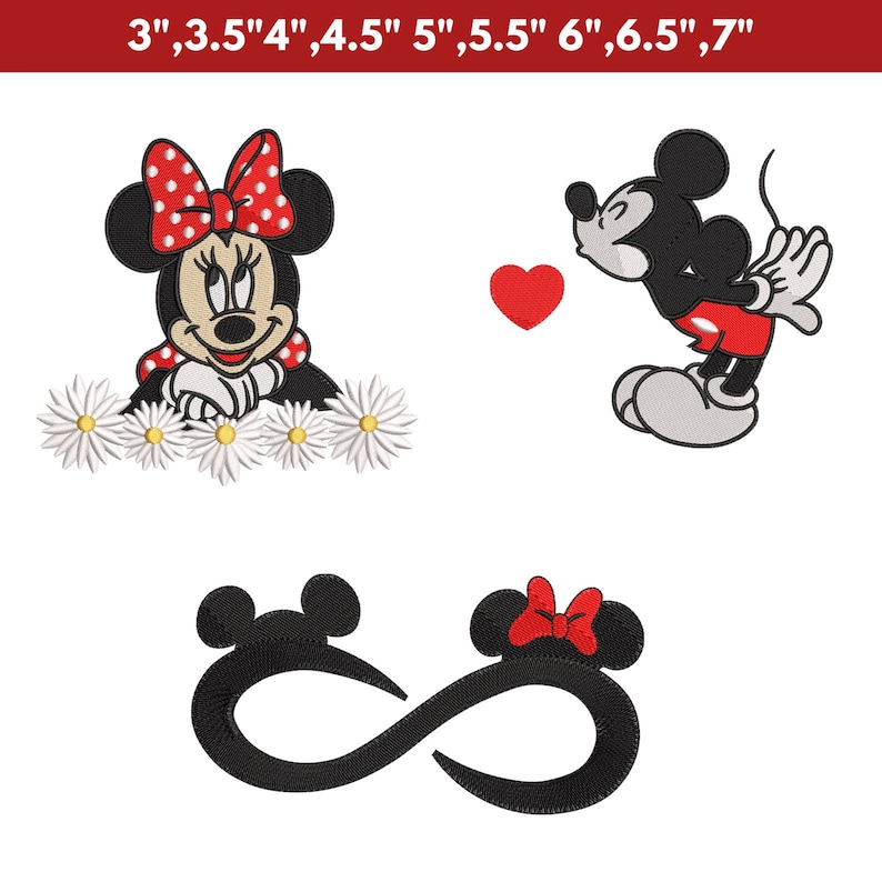 Mickey & Minnie Embroidery Designs Bundle | 10+ Cute Disney Mouse ...