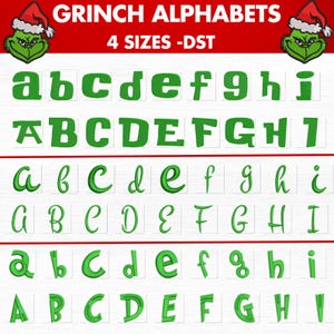 3 in 1 Grinch Embroidery Font , Grinch Merch Machine Embroidery Font ...