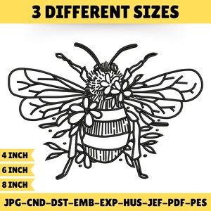 Mini Bee Flying Embroidery Design, Cute Bee Machine Embroidery Design ...