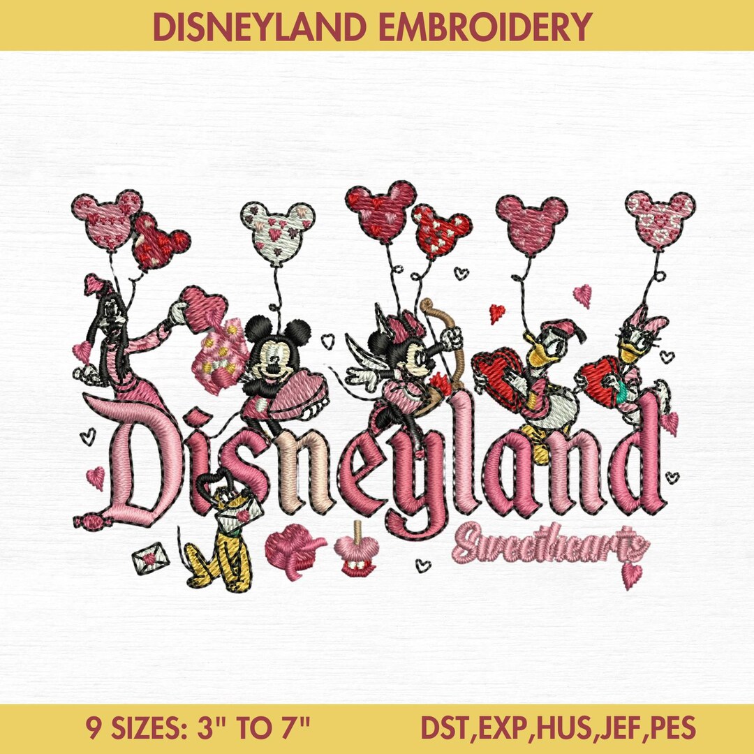 Disneyland Embroidery, Disneyland Logo Embroidery, Disneyland Pattern ...