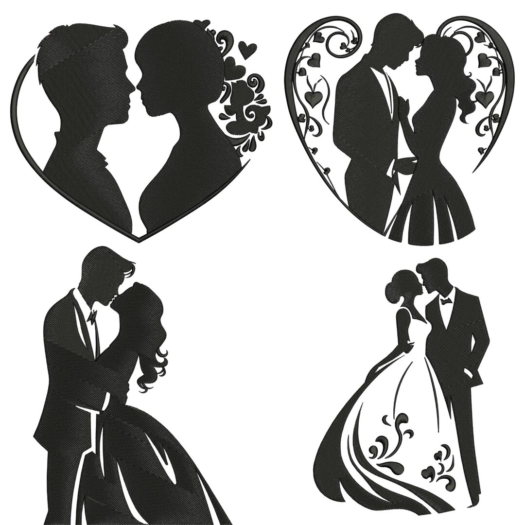 Romantic Couple Embroidery Designs Bundle, His and Hers Patterns for ...