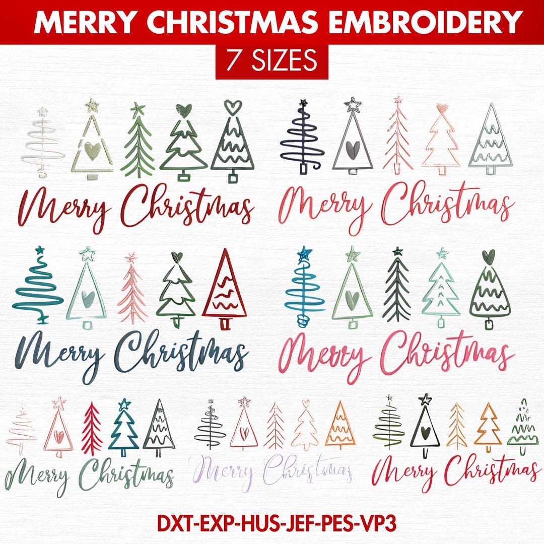 Christmas Trees Embroidery Designs, Christmas Machine Embroidery Design ...