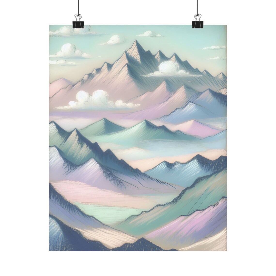 Minimalist Abstract Mountain Art Print Modern Wall Decor Canvas Poster ...