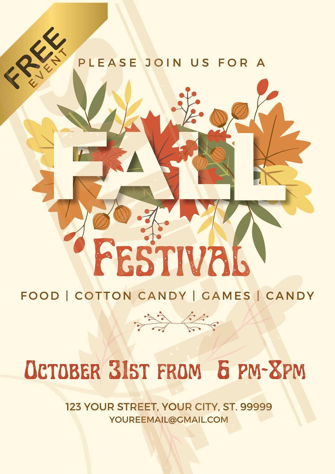 Editable Fall Festival Flyer Digital File - Etsy