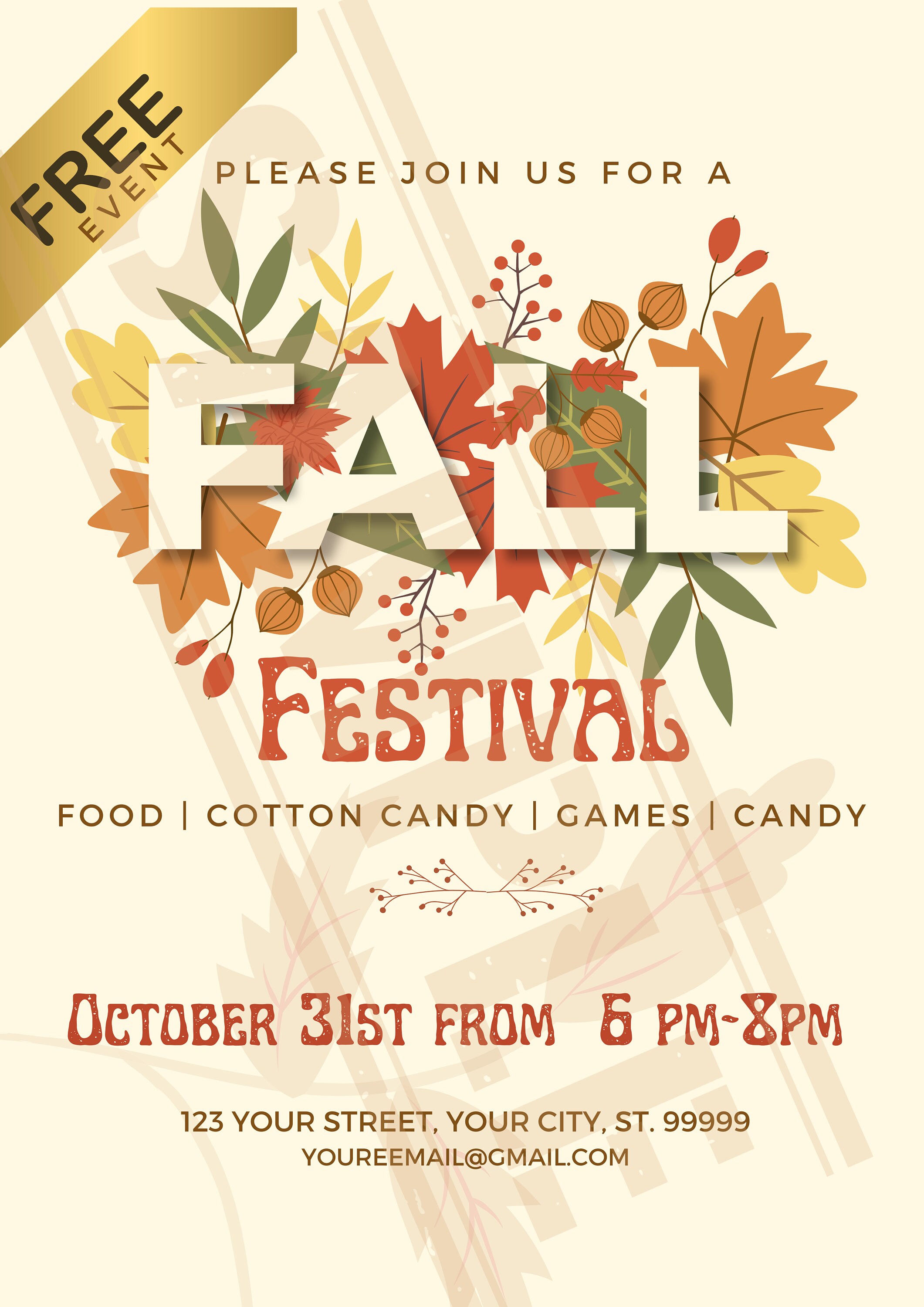 Editable Fall Festival Flyer Digital File - Etsy