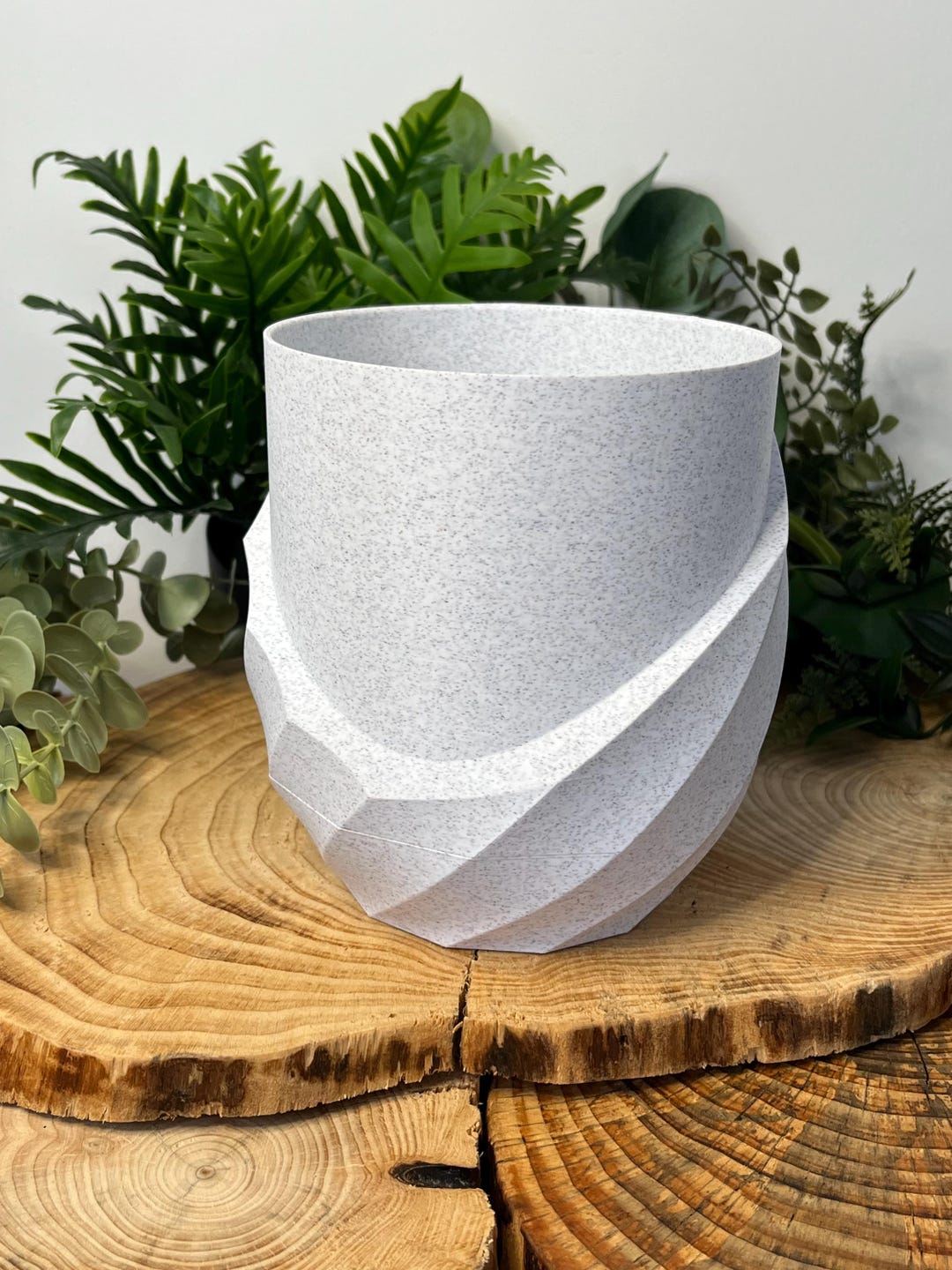 Cracked Spiral Planter With Hidden Drip Tray | Eco Friendly Planter ...