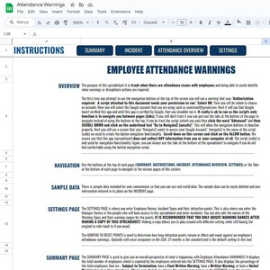 Employee Attendance Solution - Warning and Points System - Etsy