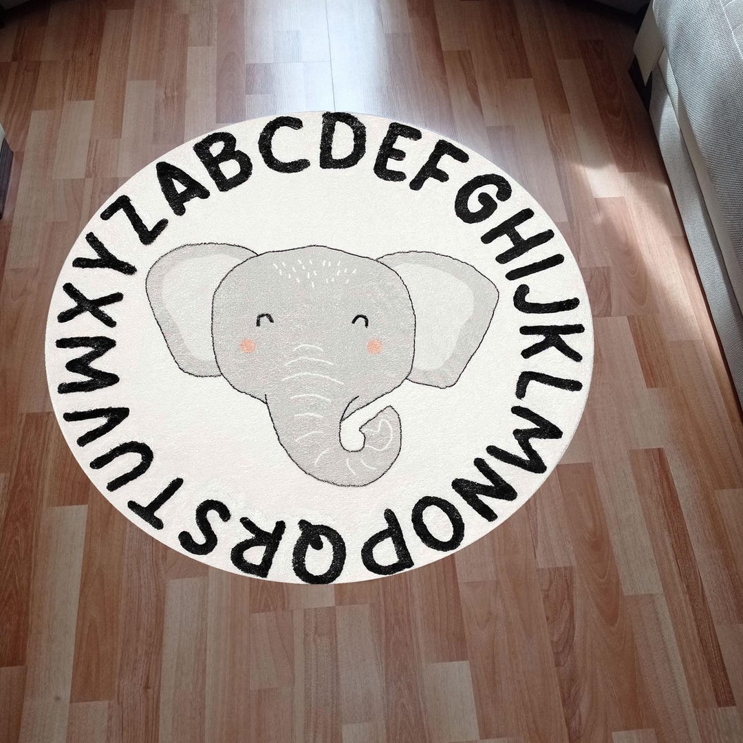 ABC Alphabet Round Rug, ABC Nursery Rug,kids Rug, Floor Mat ,alphabet ...