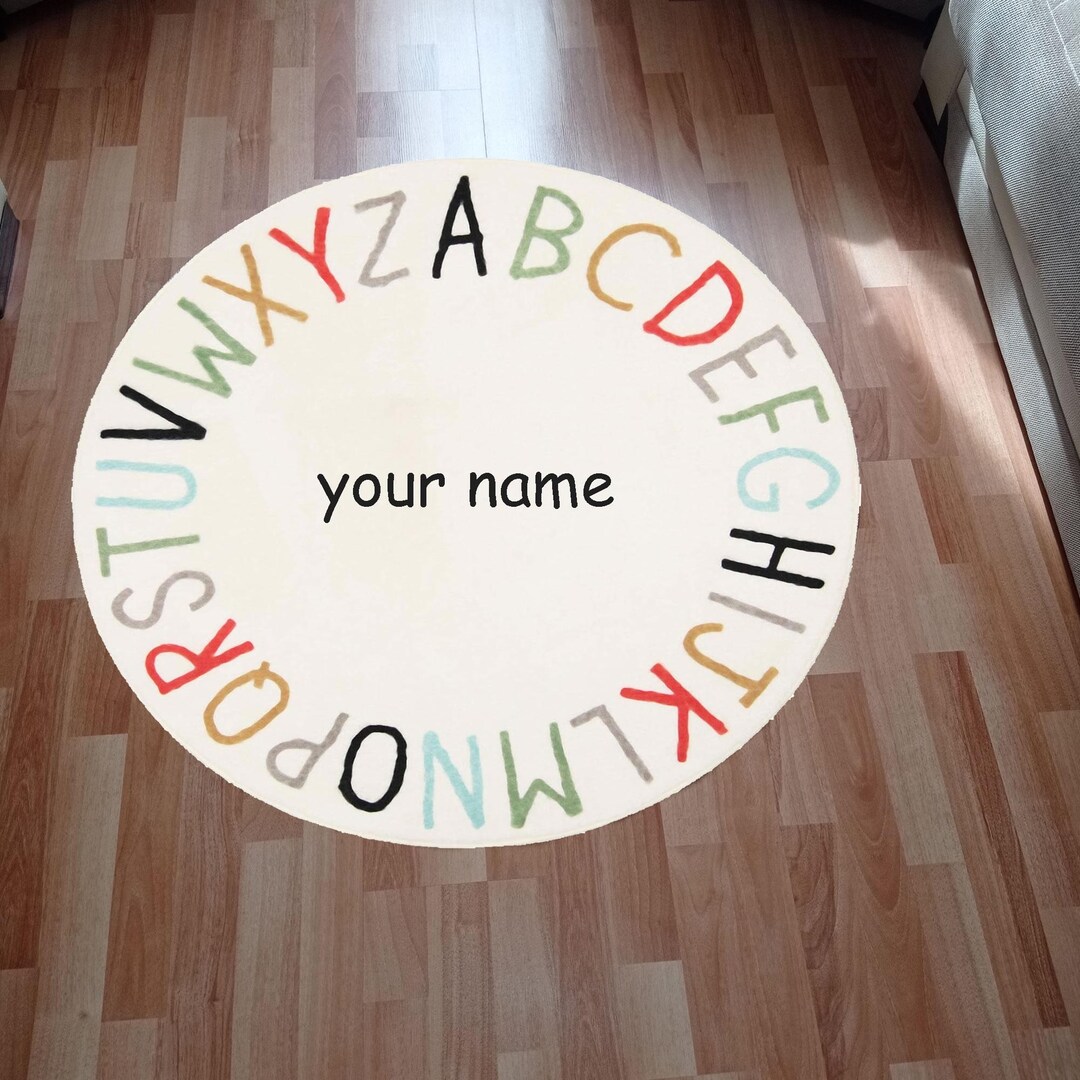 ABC Alphabet Round Rug, ABC Nursery Rug,kids Rug, Floor Mat ,alphabet ...