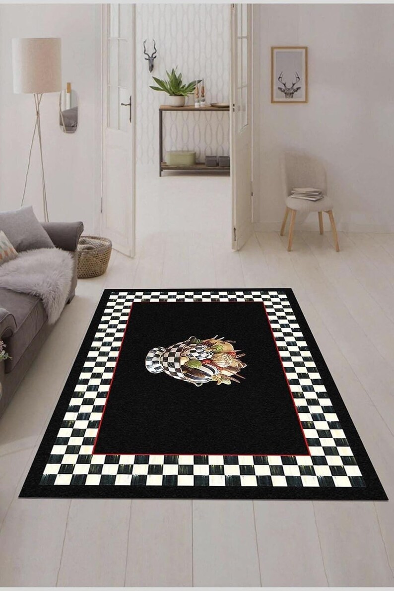 Kitchen Rug , Checkers Desing Rug , Custom Rug, Home Decor Rug ...