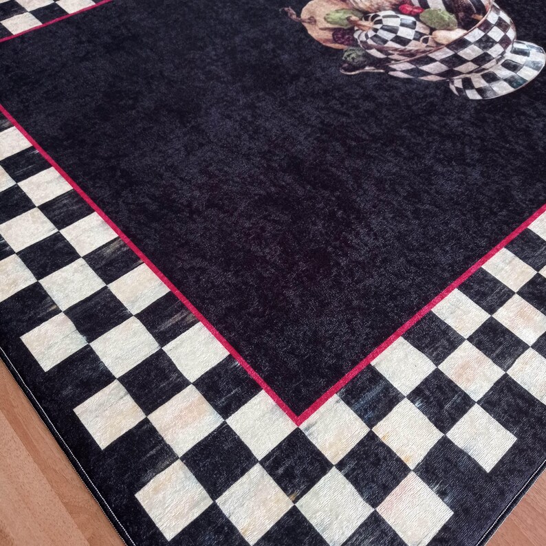 Kitchen Rug , Checkers Desing Rug , Custom Rug, Home Decor Rug ...